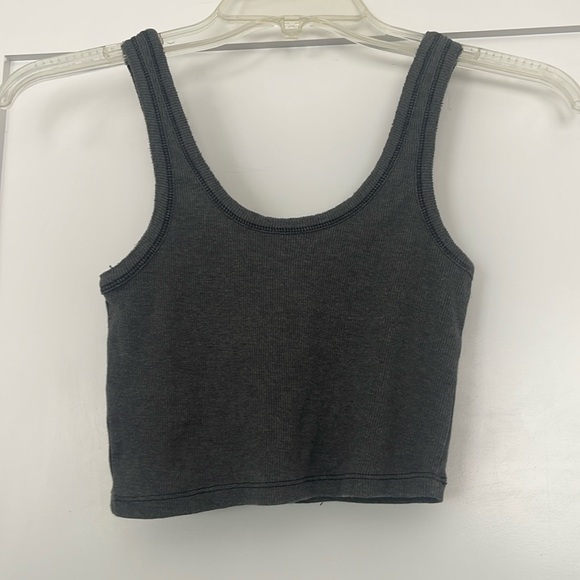 Zara | Tops | Dark Gray Crop Top | Poshmark